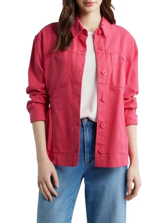 LIVERPOOL Relaxed Tie Waist Shacket - Diva Pink