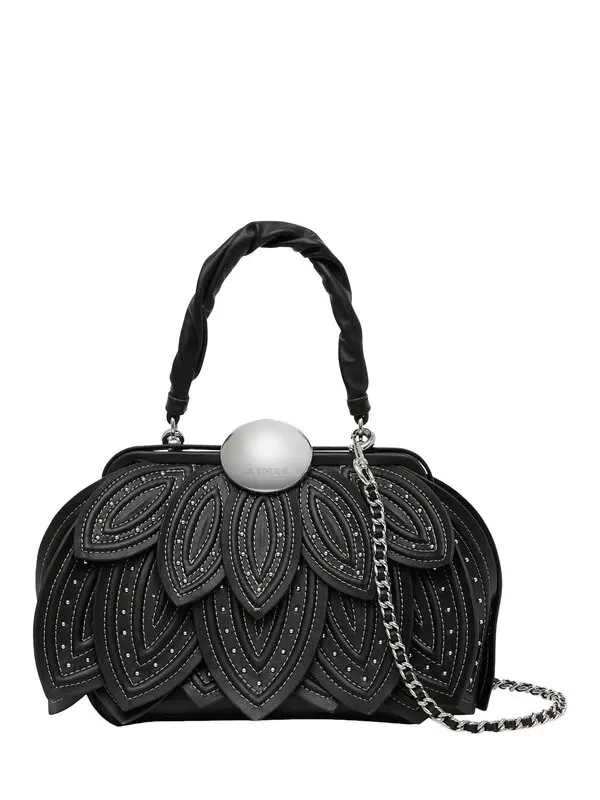 AIMEE Petal Top Handle Bag - Black Studded