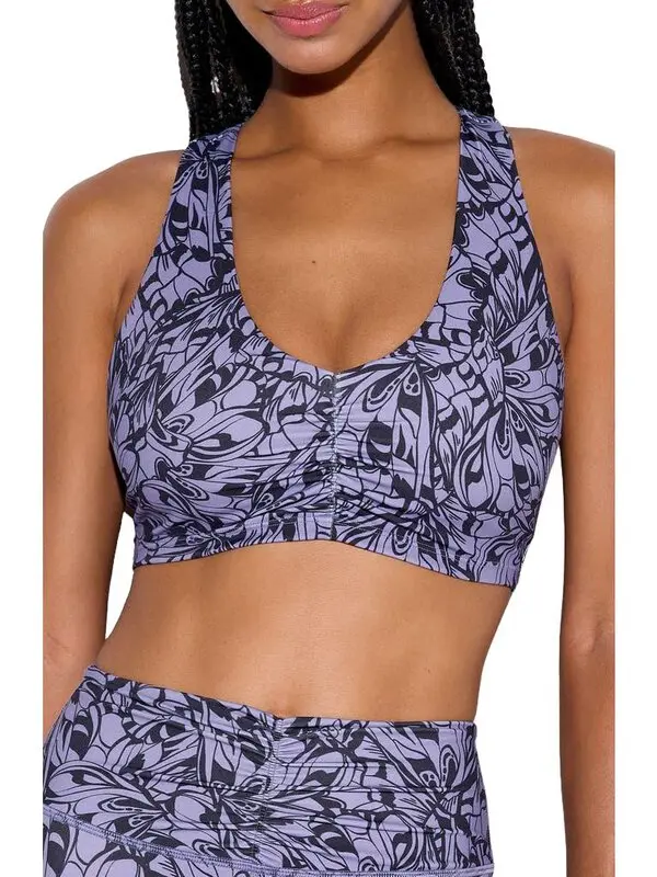 Spiritual Gangster Manifest Calypso Ruched Sports Bra - Dawn
