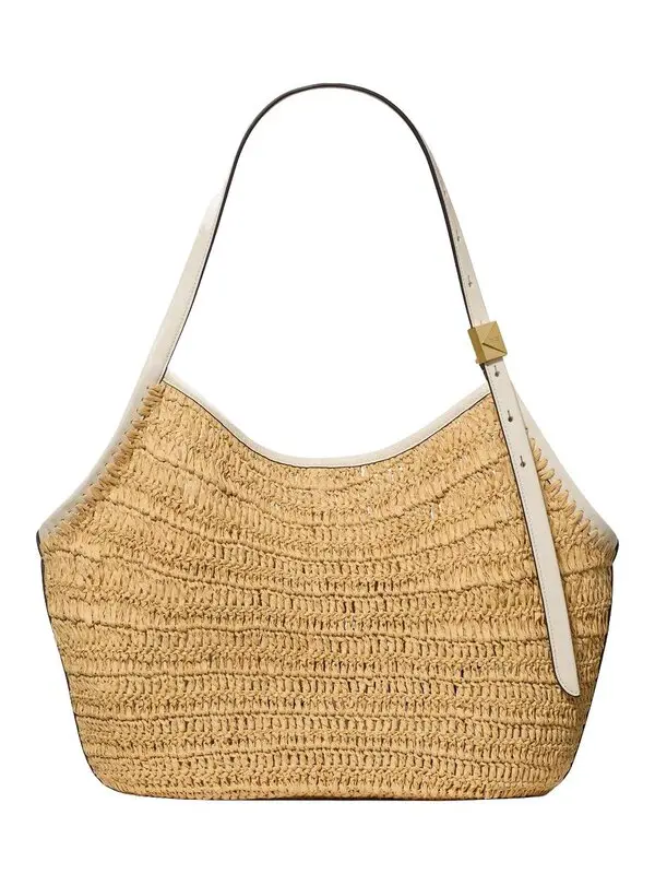 Kate Spade New York Deco Straw Small Tulip Tote Bag - Natural