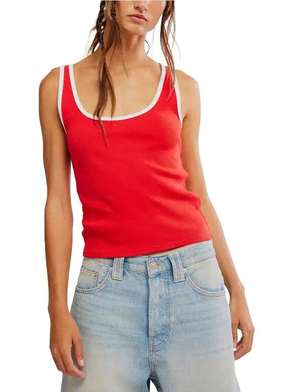 Free People Moxie Tank Top - High Risk Red Combo