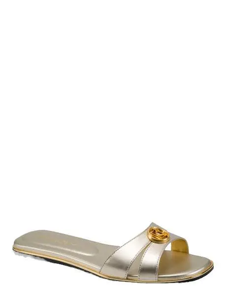 Dkny Halo Slide Sandal - White Gold