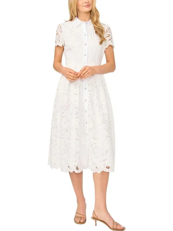 Ted Baker London Mona Cutwork Lace Shirtdress - Ultra White