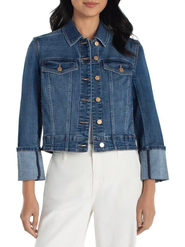 LIVERPOOL High Cuff Denim Trucker Jacket - West Ways