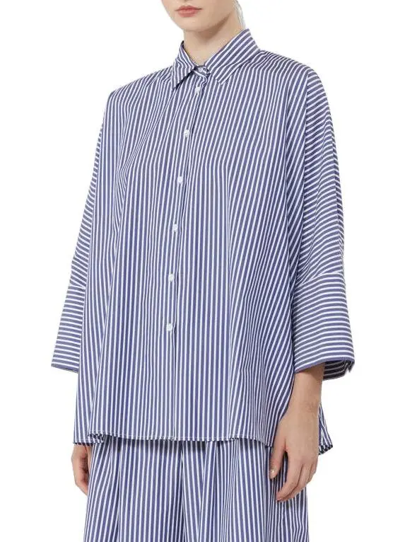 Max Mara Hudson Oversize Stripe Button-up Shirt - Navy