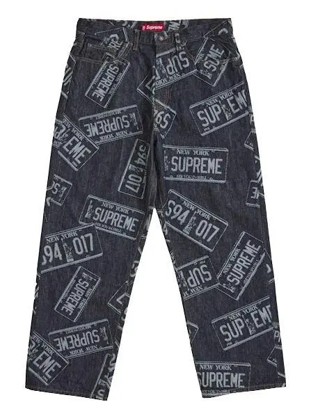 Supreme License Plate Baggy Jean - Rigid Indigo