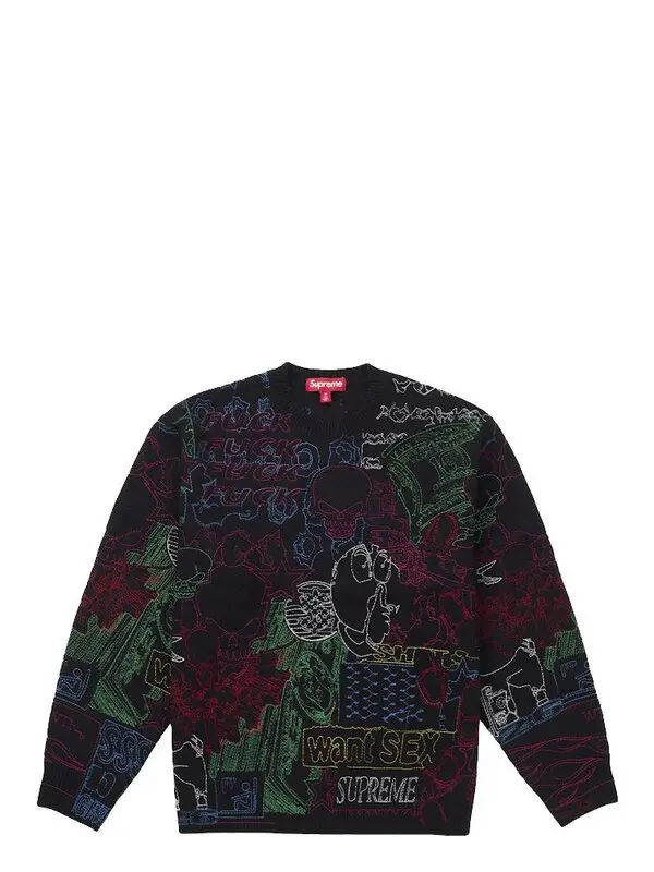 Supreme Embroidered Sweater - Black
