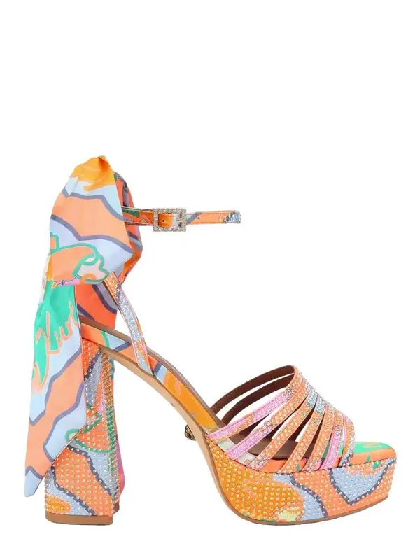 Kurt Geiger Pierra Ankle-tie Platform Sandals - Orange