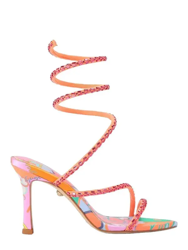 Kurt Geiger Asymmetric-strap Heeled Sandals - Orange