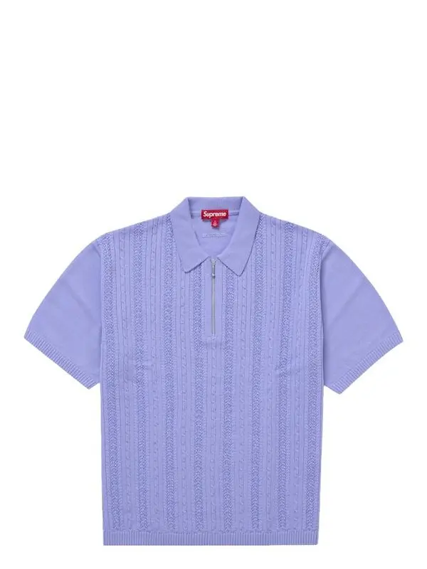 Supreme Beaded Zip Polo - Purple