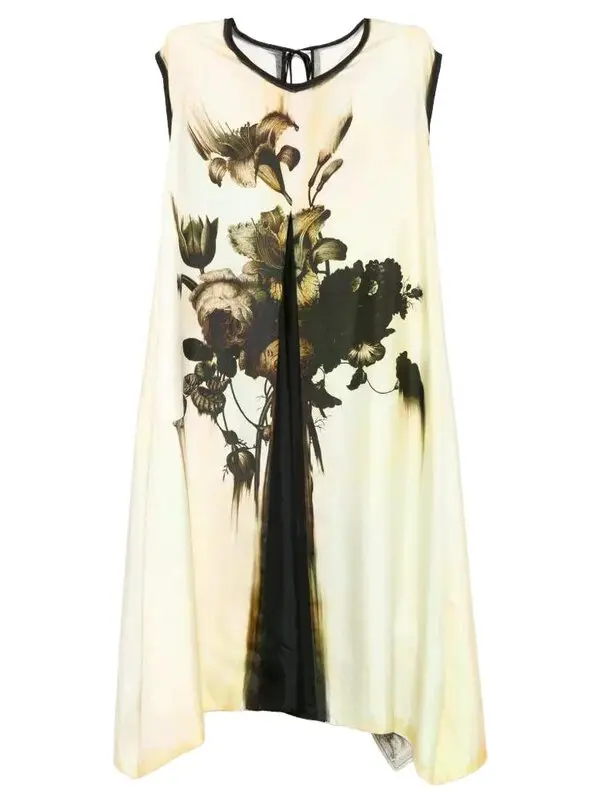 IA LONDON Floral Print Midi Dress - Neutrals