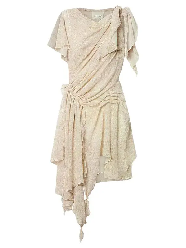 Isabel Marant Trysha Ruffled Mini Dress - Neutrals