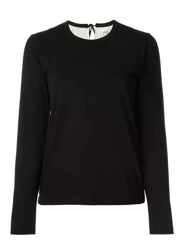Comme Des Garçons Long-sleeved T-shirt With Tie Fastening - Black
