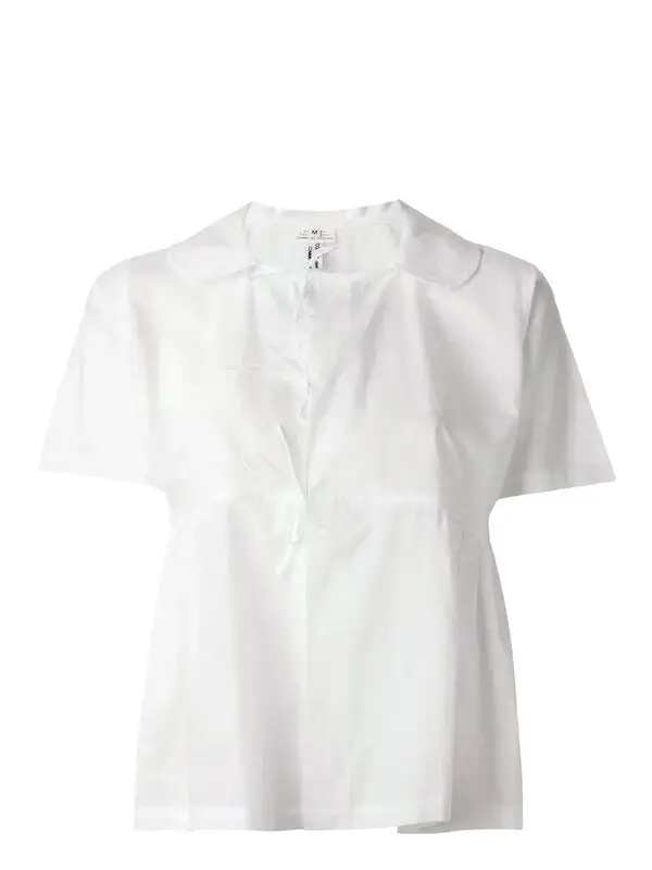 Comme Des Garçons Lace-up Detail Flared Shirt - White