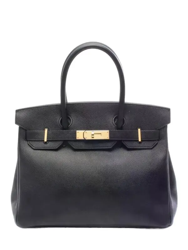 Hermès 2018 30 Birkin Grained-leather Handbag - Black