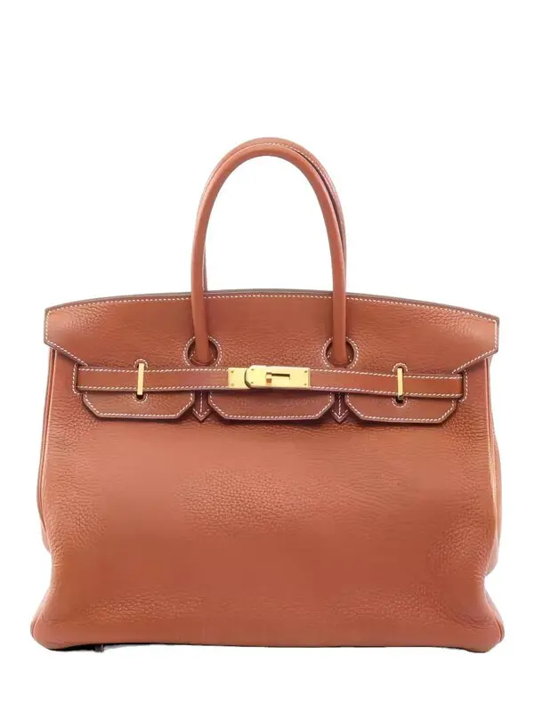 Hermès 2005 35 Birkin Etrusque Taurillon Clemence Leather Tote Bag - Brown