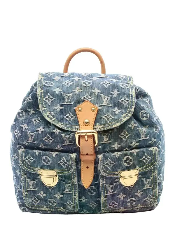 LOUIS VUITTON 2006 Sac Ad Gm Monogram Denim Backpack - Blue