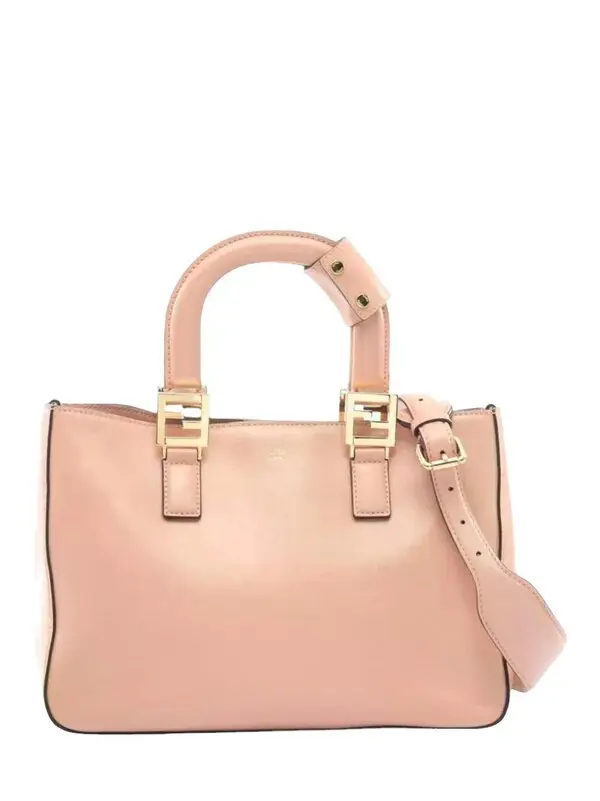 Fendi 2010s Small Ff Leather Tote Bag - Pink
