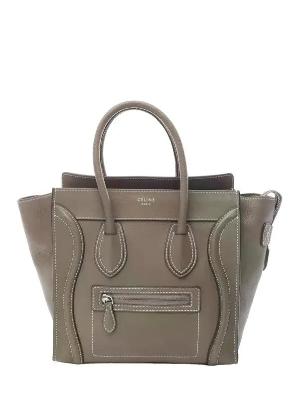 Celine 2000s Leather Shopper Handbag - Brown