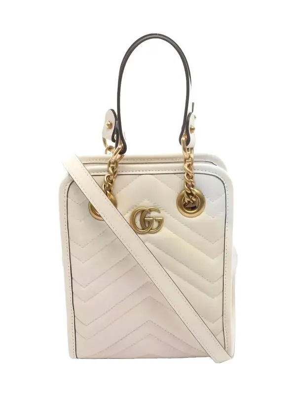 Gucci Gg Marmont Mini Matelassé Handbag - White