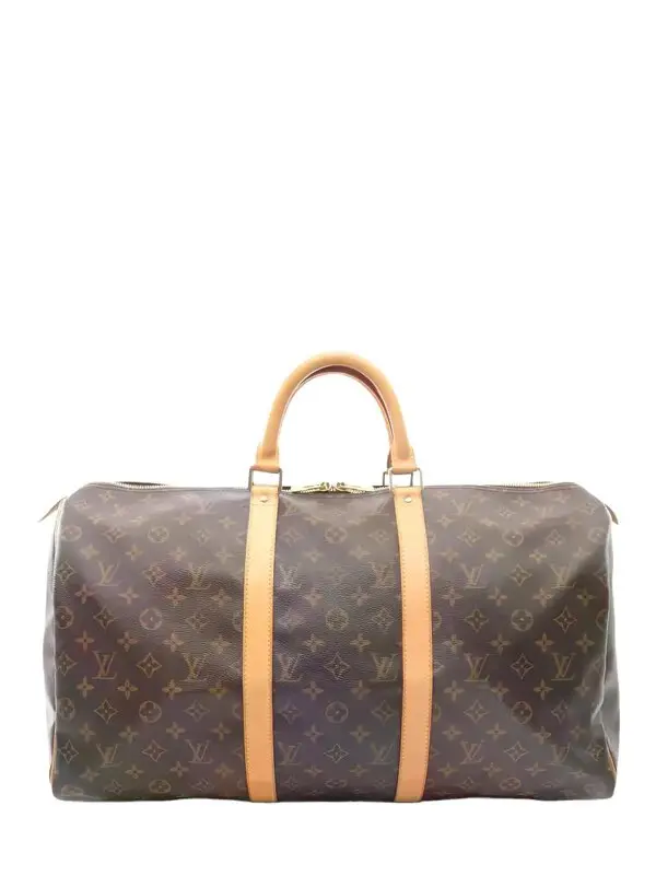 LOUIS VUITTON 2004 Keepall Bandoulière 50 Travel Bag - Brown