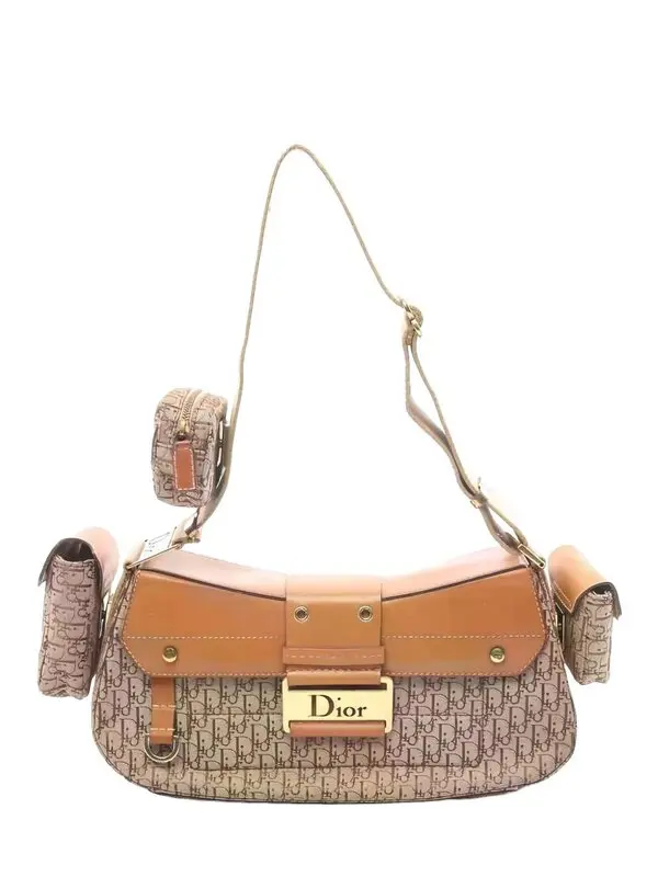 Dior 2010s Trotter Canvas Shoulder Bag - Neutrals