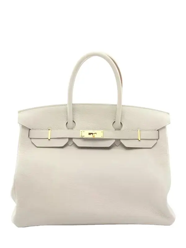 Hermès 2020s 35 Birkin Grained Leather Tote - Grey