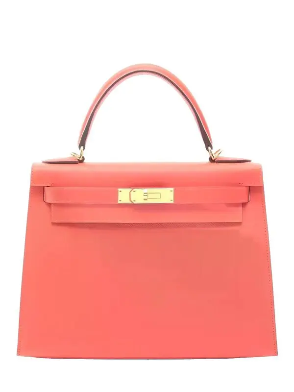 Hermès Kelly 28 Grained Leather Handbag - Orange
