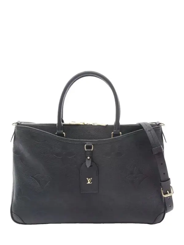 LOUIS VUITTON 1910s Monogram-embossed Leather Tote Bag - Black
