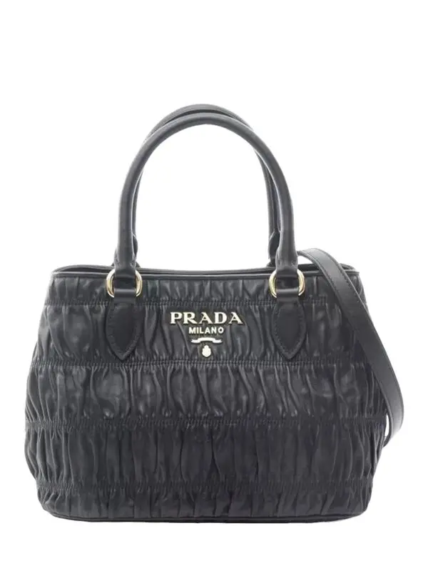 Prada Gaufré Leather Tote Bag - Black