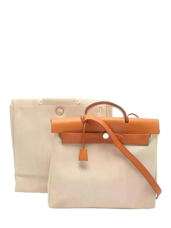 Hermès 1998 Mm Herbag Top Handle Tote - Neutrals
