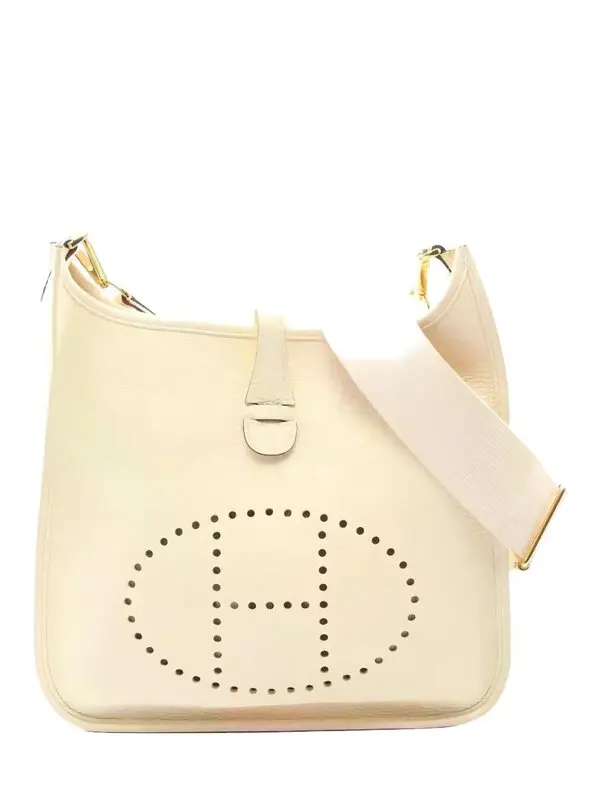 Hermès 2021 Clemence Evelyne Perforated Leather Shoulder Bag - Neutrals