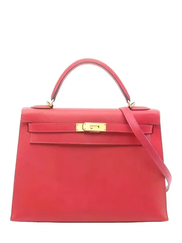 Hermès 2015 Kelly Two-way Epsom Leather Handbag - Red