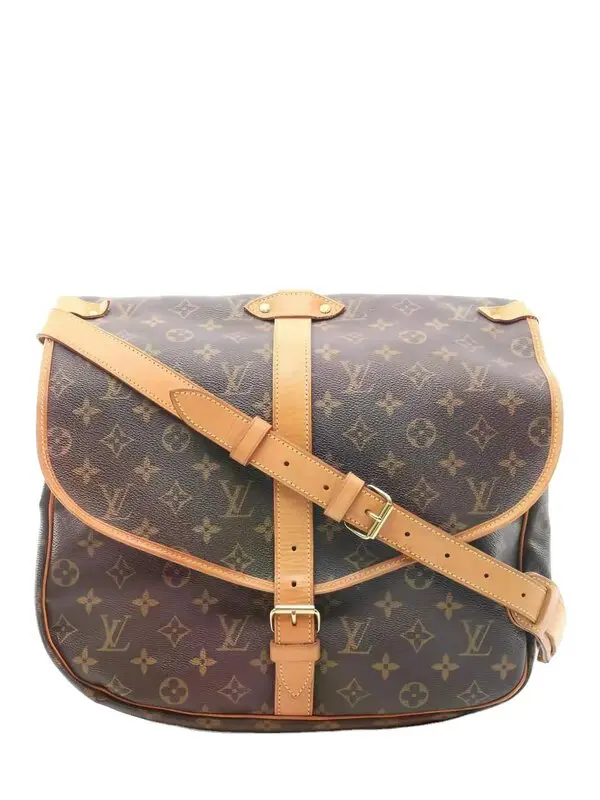 LOUIS VUITTON 2000 35 Saumur Monogram Shoulder Bag - Brown