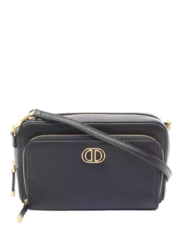 Dior 2010s Caro Double Pouch Shoulder Bag - Black
