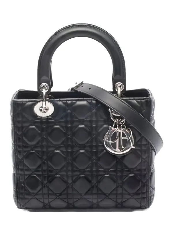 Dior 2010s Small Lady Cannage Handbag - Black