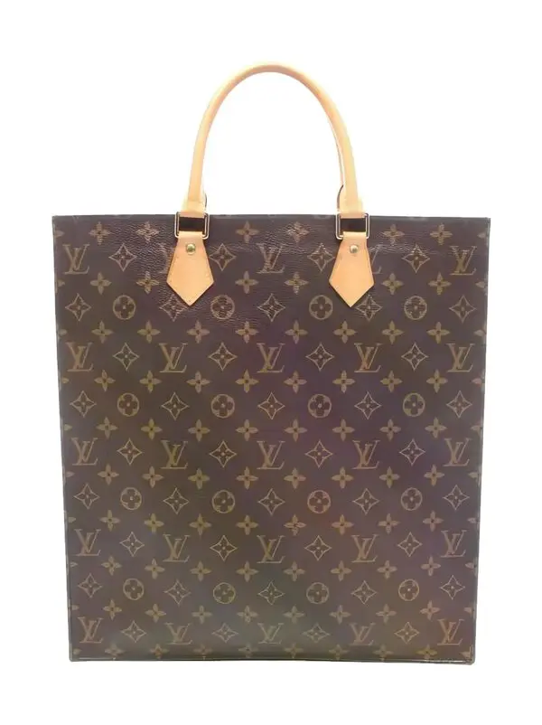 LOUIS VUITTON 2004 Sac Plat Monogram Handbag - Brown