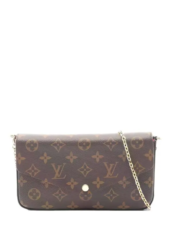LOUIS VUITTON Felicie Chain-strap Monogram Clutch Bag - Brown