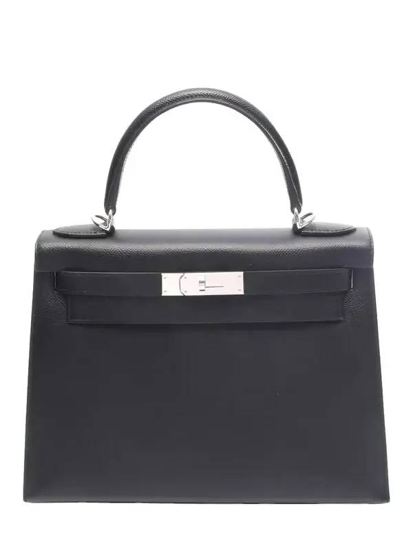 Hermès 2020 Leather Top Handle Handbag - Black