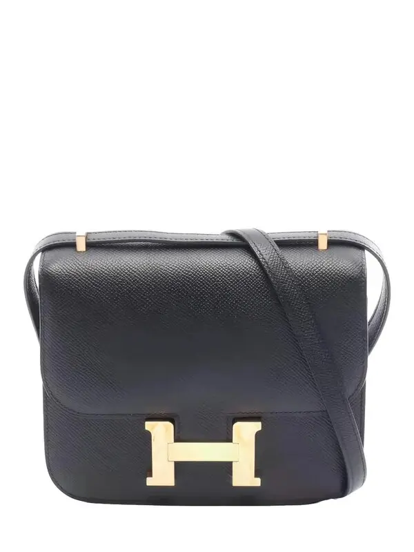 Hermès 2020 Mini Constance 3 Textured-leather Shoulder Bag - Black