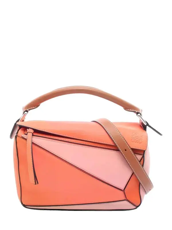 Loewe Small Puzzle Leather Cross Body Bag - Orange