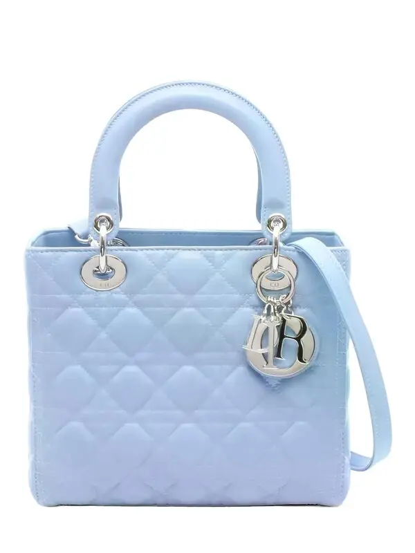 Dior 2010s Lady Canage Leather Handbag - Blue