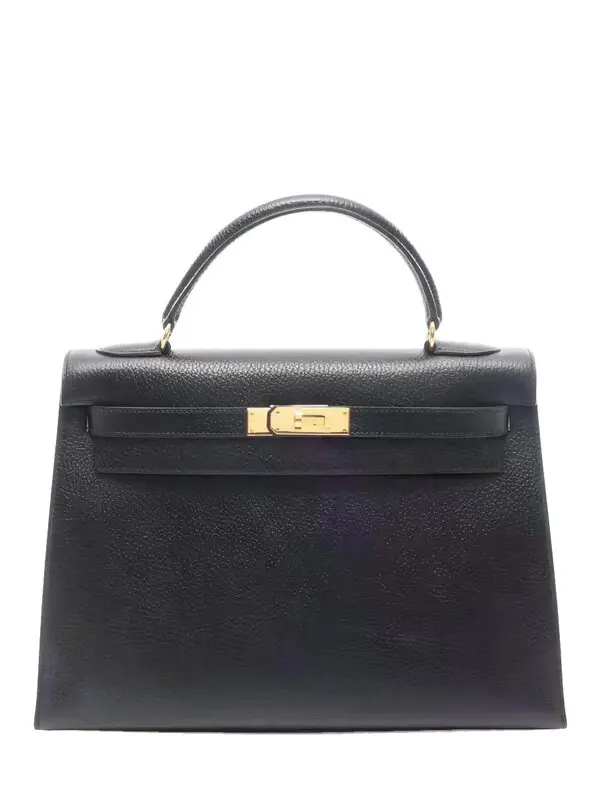 Hermès 1995 32 Kelly Leather Tote Bag - Black