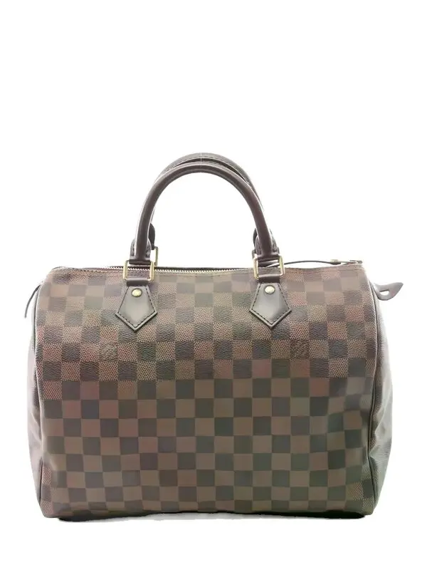 LOUIS VUITTON 2015 30 Speedy Damier Ebene Tote - Brown
