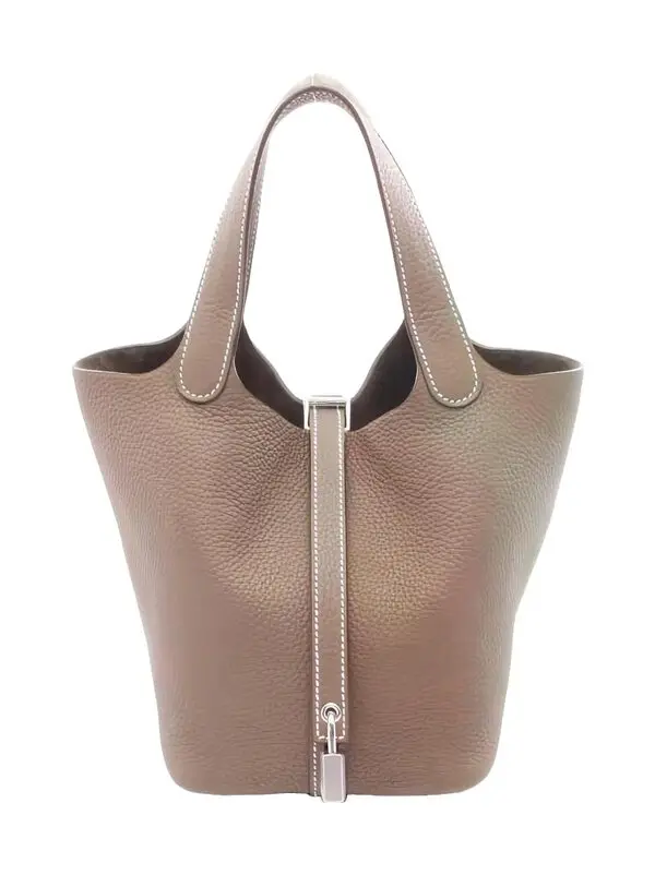 Hermès 2025 Pm Picotin Clemence Leather Tote - Neutrals