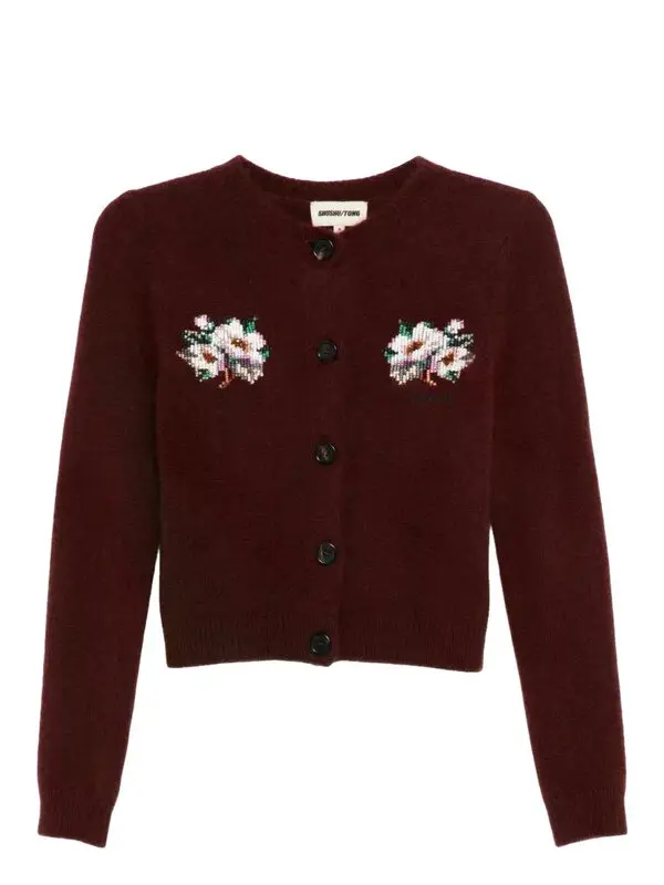 SHUSHU/TONG Bead-embellished Cardigan - Red