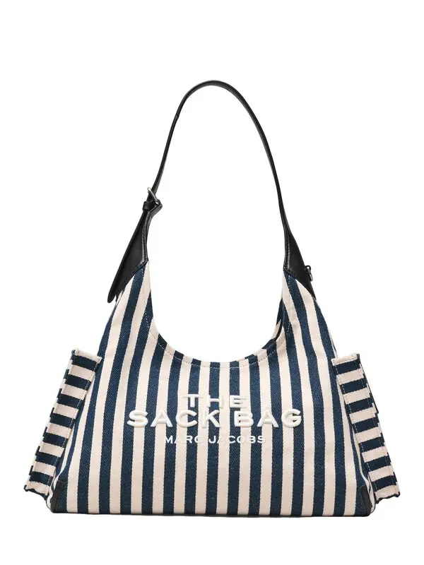 Marc Jacobs The Stripe Canvas Belted Sack Bag - Blue Sea Multi