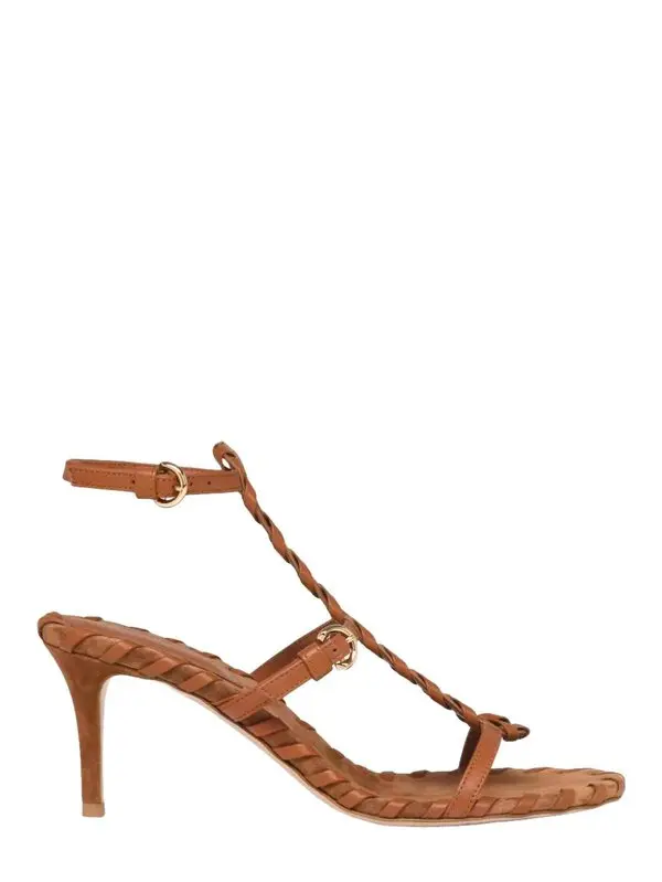 GIANVITO ROSSI Braided Strap Sandals - Brown