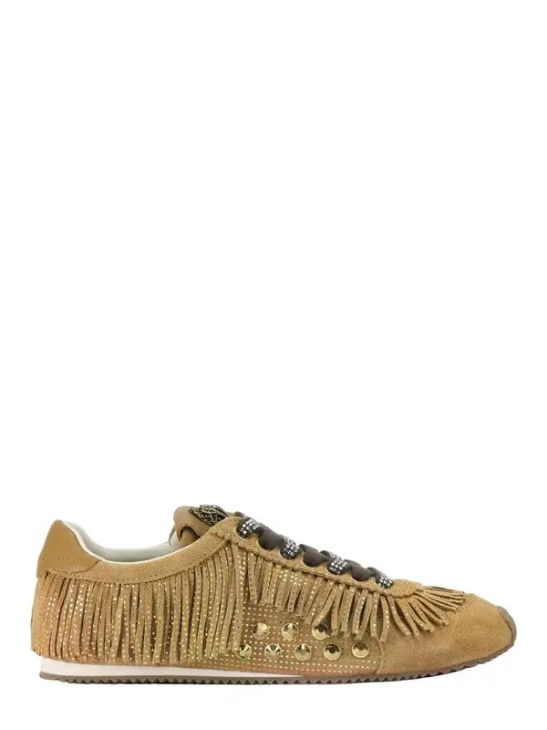Kurt Geiger Islington Fringe Crystal-detail Sneakers - Brown