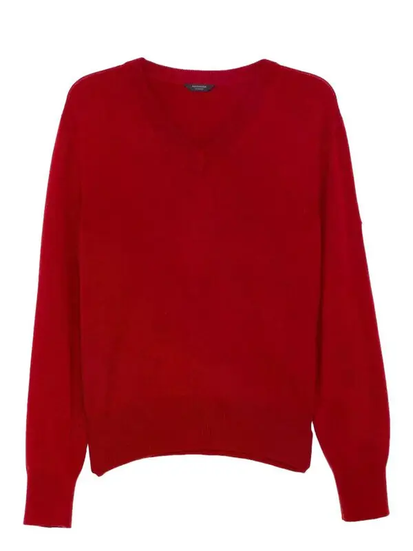Balenciaga Long-sleeve V-neck Knitwear - Red
